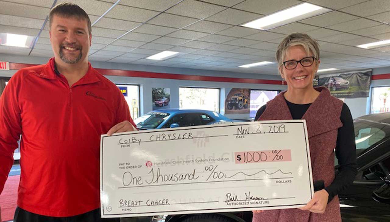 Colby Chrysler Donates $1,000 to Marshfield Clinic Mobile Mammography ...