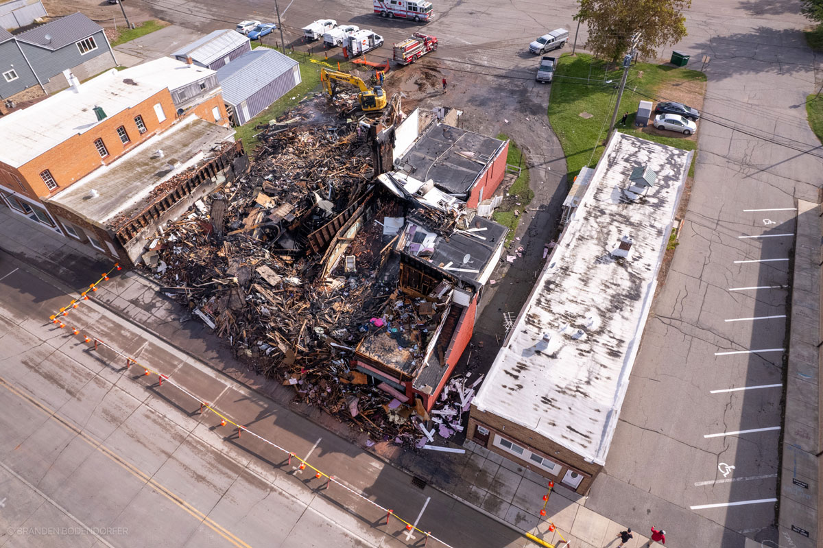 Fire Destroys Three Buildings in Downtown Loyal - OnFocus
