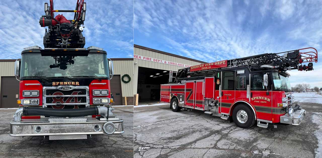 Spencer Fire Department Welcomes New Pierce 107’ Ascendant Quint Into Service - OnFocus