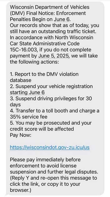 Local Authorities Issue Warning About Sophisticated DMV Scam Text ...